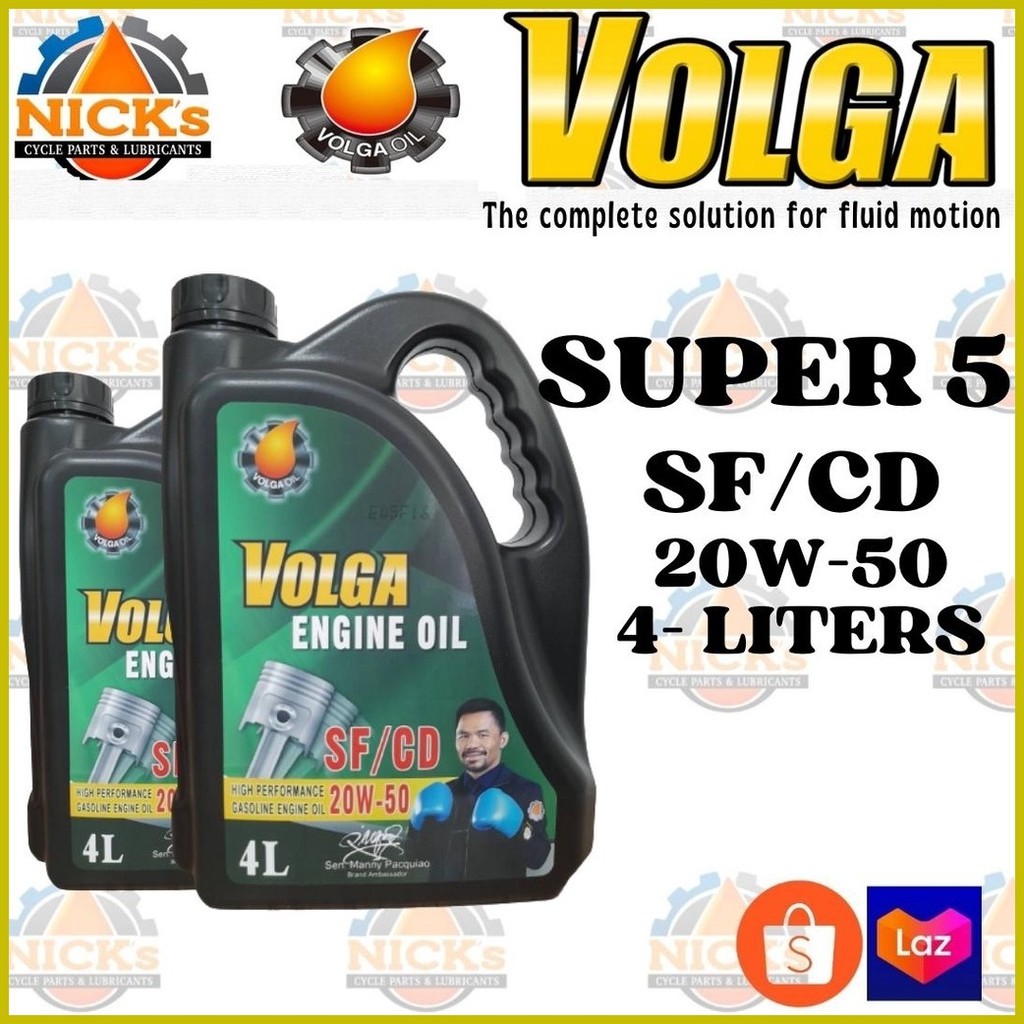 ∈ SUPER 5 SF/CD 20W50 4 Liters /VOLGA GASOLINE ENGINE OIL 4 Liters | Shopee Philippines