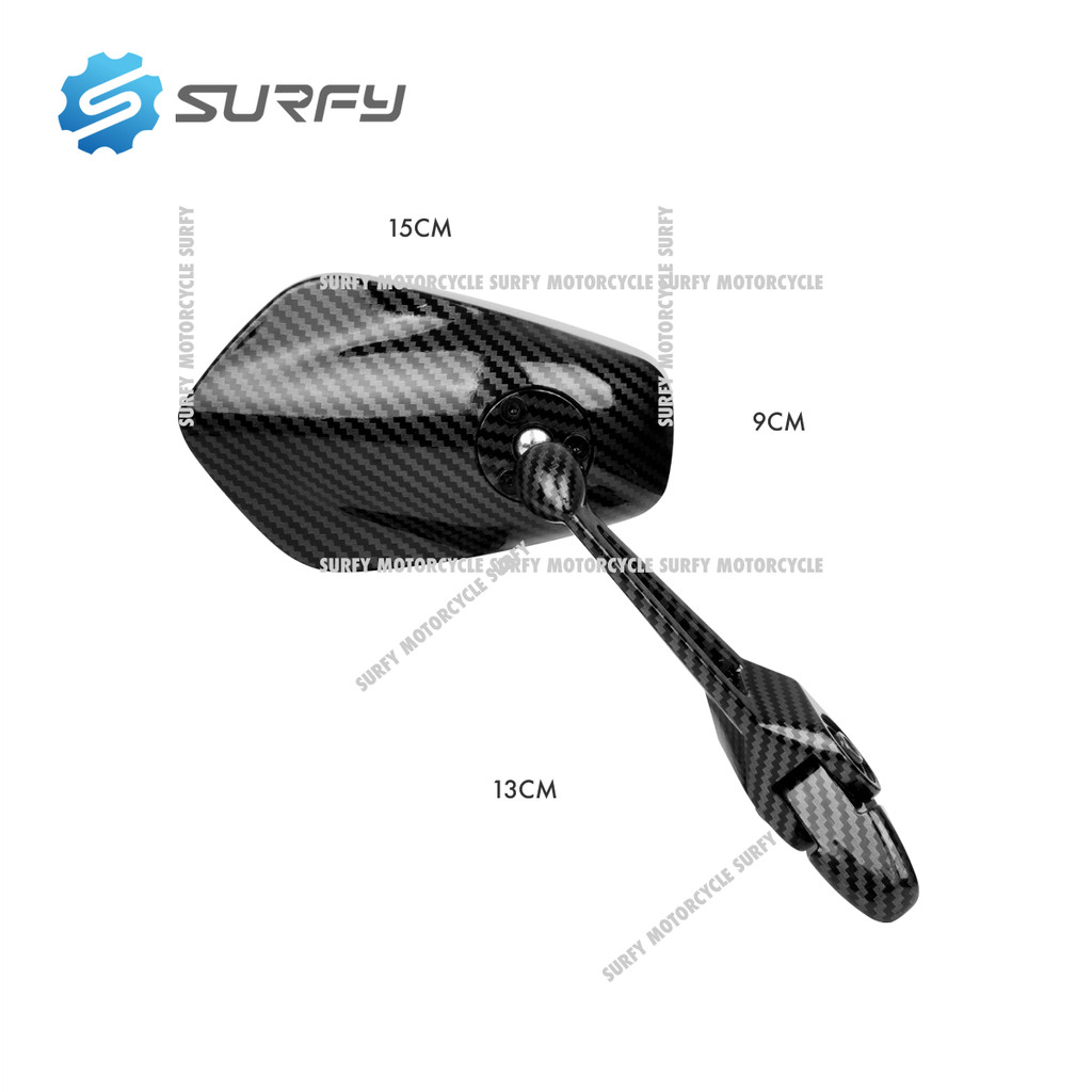 Street King Side Mirror v2 Anti-Glare Blue Lens Clear Lens Carbon Fiber ...