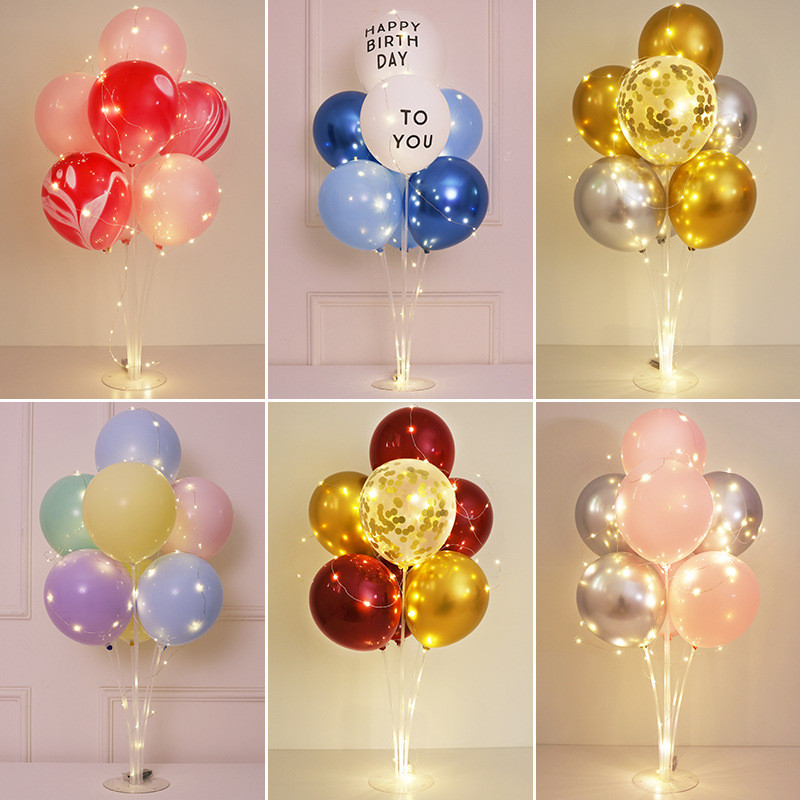 LED Light Balloon Holder Balloon Set Complete Birthday Background ...