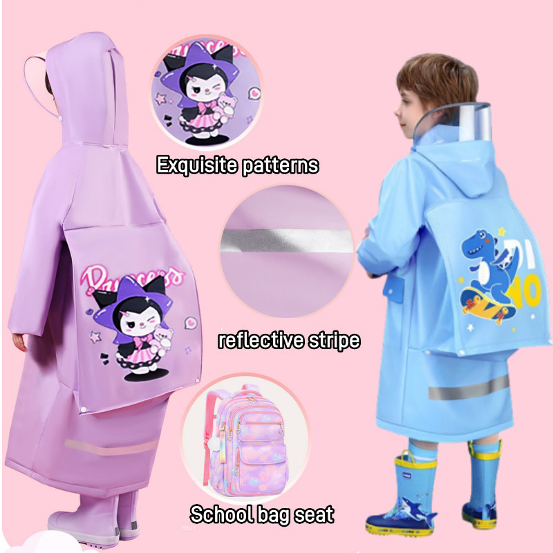 COD Raincoat For Kids Cartoon Raincoat Pupil With Bag Full Body ...