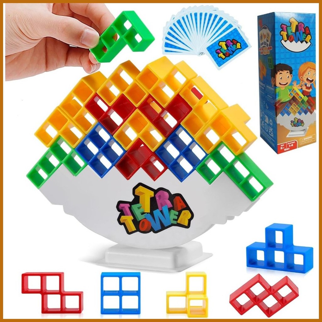 Tetra Tower Stacking Building Balance Block Toys for Kids Balancing ...