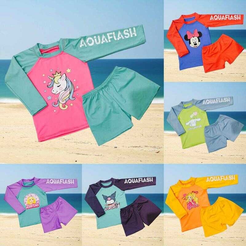 KIDS GIRLS CHARACTER AQUAFLASH RASHGUARD FOR 1 TO 10 YEARS OLD | Shopee ...