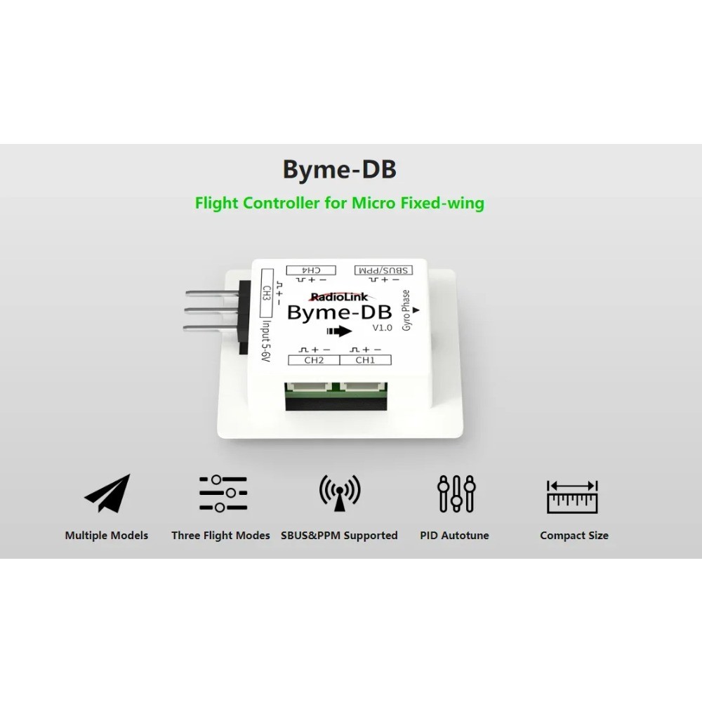 Radiolink Byme-DB Flight Controller Built-in Gyroscope for Delta Wing ...