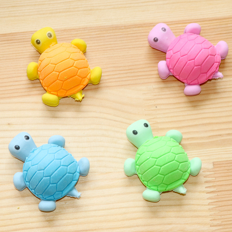4pcs Creative Cartoon Big Turtle Student Eraser Student Stationery ...