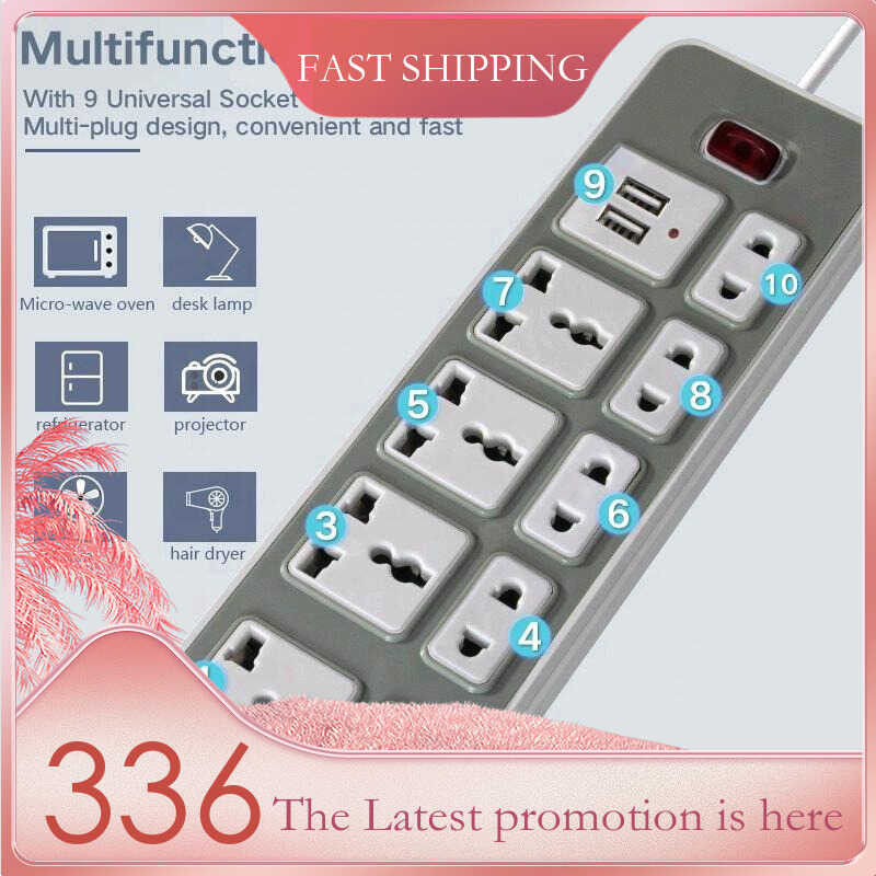 3M Original Multifunction High-Power Multi-Switch 9 Outlet Na May 2Usb ...