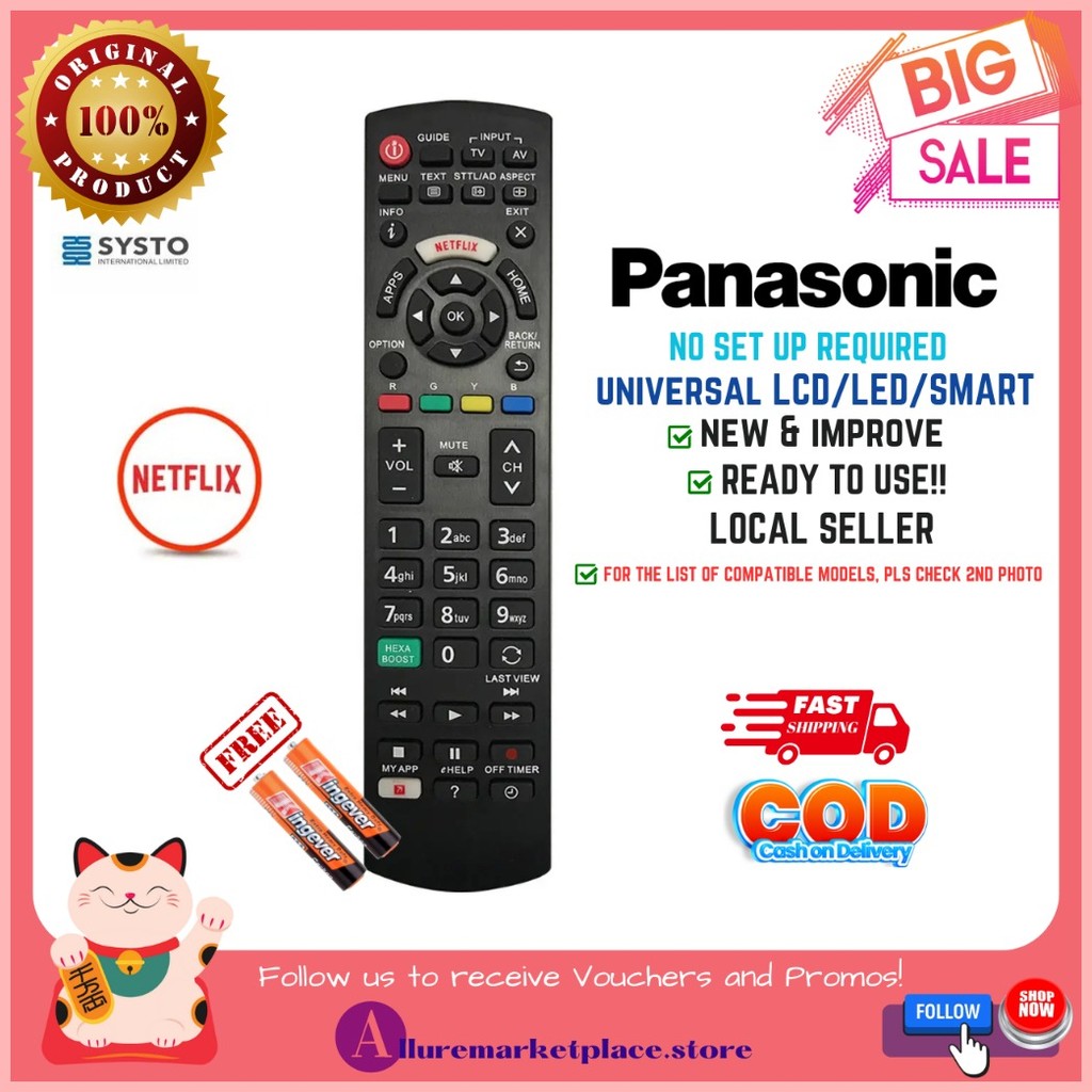PANASONIC Remote Control LCD LED SMART TV Universal Remote for ...