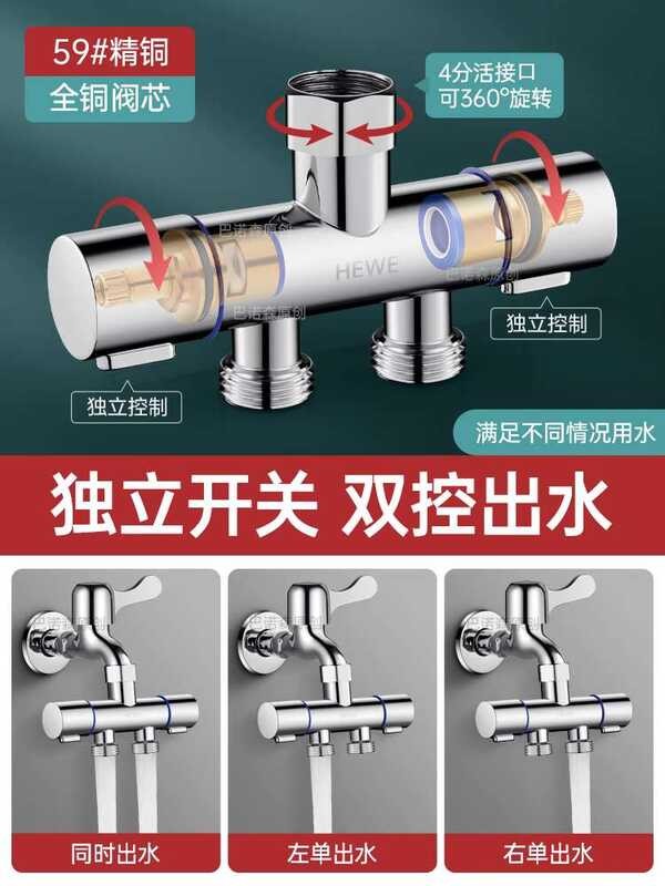 union three-way Copper water distribution vae, inlet faucet, one two ...