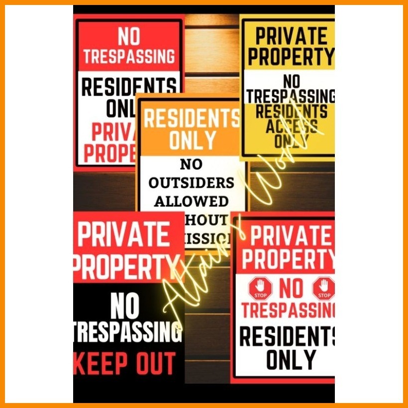 ☃ Private Property No Trespassing Keep Out Resident Only Signage ...