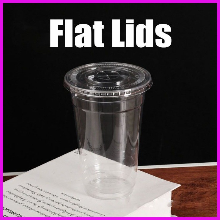 100pcs Milktea Cups Plastic PP Cups with Lid Set for Milktea Frappe ...