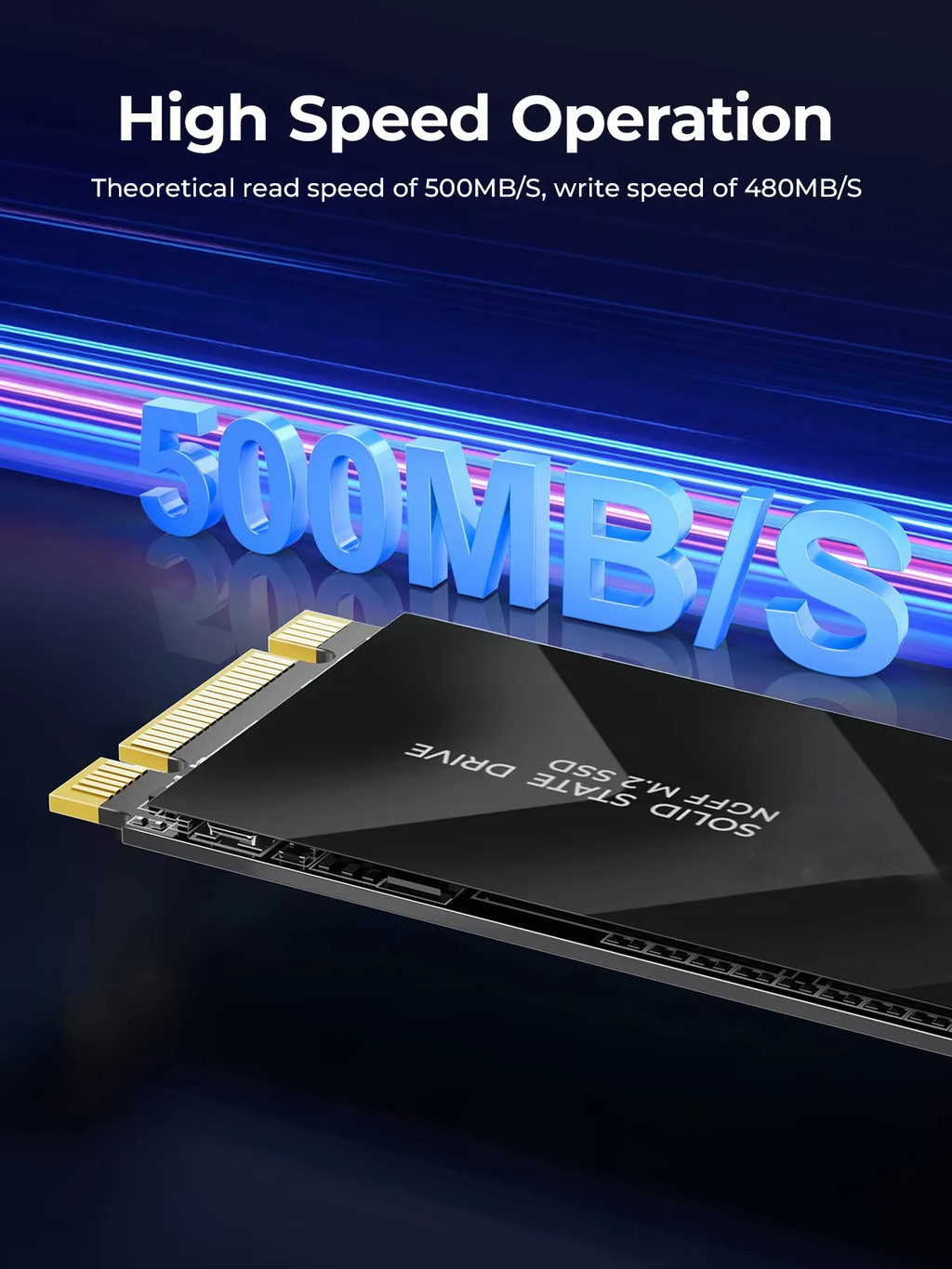 M.2 SATA SSD 256G 512G M.2 NGFF SSD 500MB/S M.2 2280 NGFF SATA B & M ...