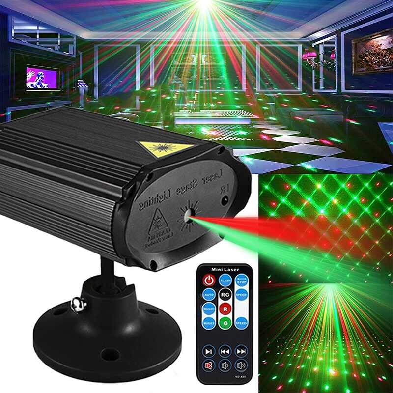 Party DJ Disco Sound Activated LED Strobe Projector Wedding Bar Club ...