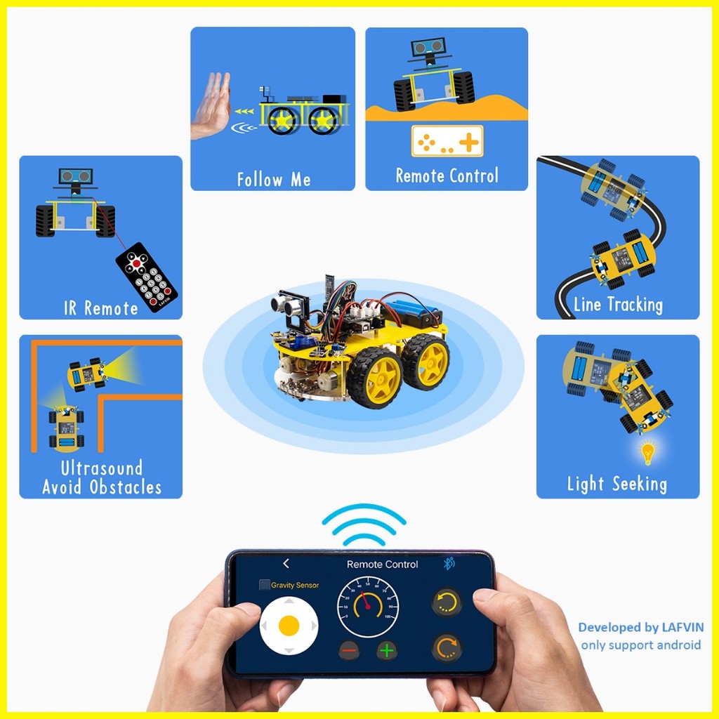 ۩ LAFVIN Arduino Smart Robot Car Kit For Uno R3 With Tutorial, Support Cod | Shopee Philippines
