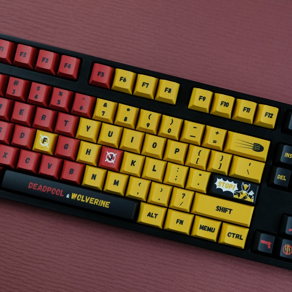 Deadpool & Wolverine Keycap Cherry Profile 140 Keys PBT Five-sided Dye ...