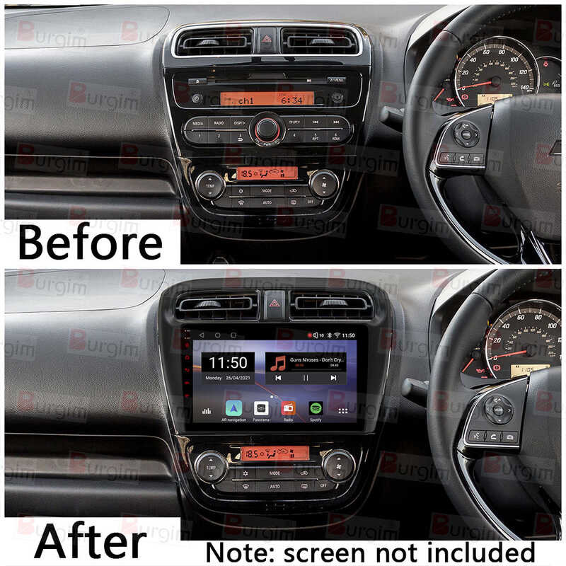 Radio Car Fascias Frame For Mirage Attrage 2012-2020 9 Inch Stereo ...