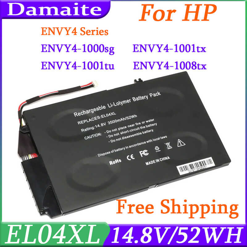 El04xl 4 Tpn-C102 8E 52Wh Laptop Battery Para Sa HP ENVY 4-1000 1100 ...
