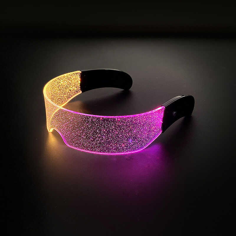 Cyberpunk sci-fi LED luminous glasses, futuristic technology sense, bar ...