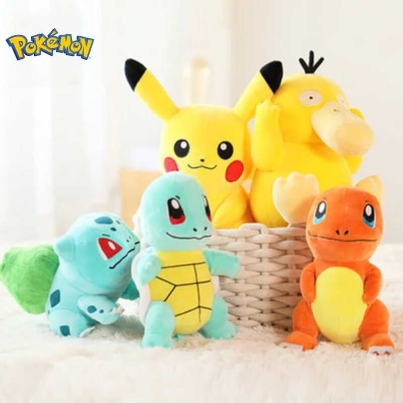 12 Pikachu Toys Pillow Cartoon Psyduck Bulbasaur Plush Kawaii Anime ...