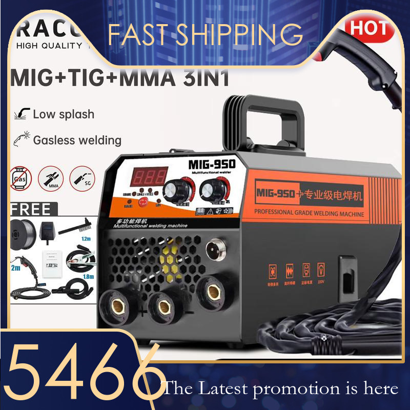 Mig-950 Tig/Mig/Mma 3In1 Gasless IGBT DC Welder HD Digital Display ...
