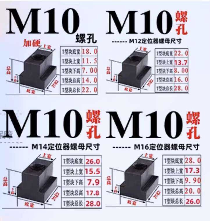 M10 screw hole Adapt milling machine CNCT slot workpiece locator T-nut ...