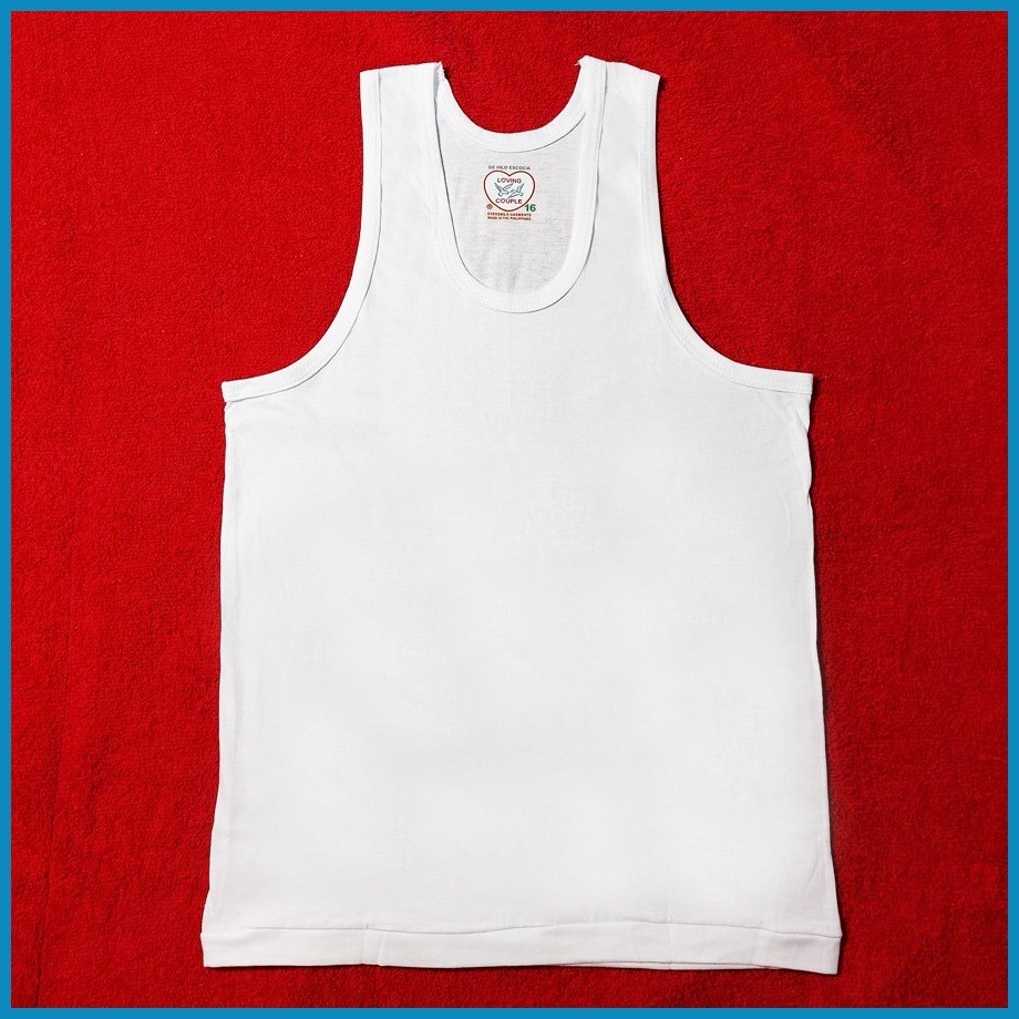 Loving Couple Plain White Cotton Sando for Kids | Shopee Philippines