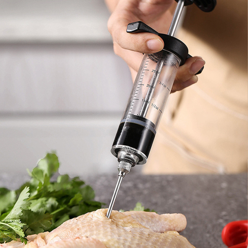 Food Syringe Meat Marinade Injector Injector Needles for BBQ Grill ...