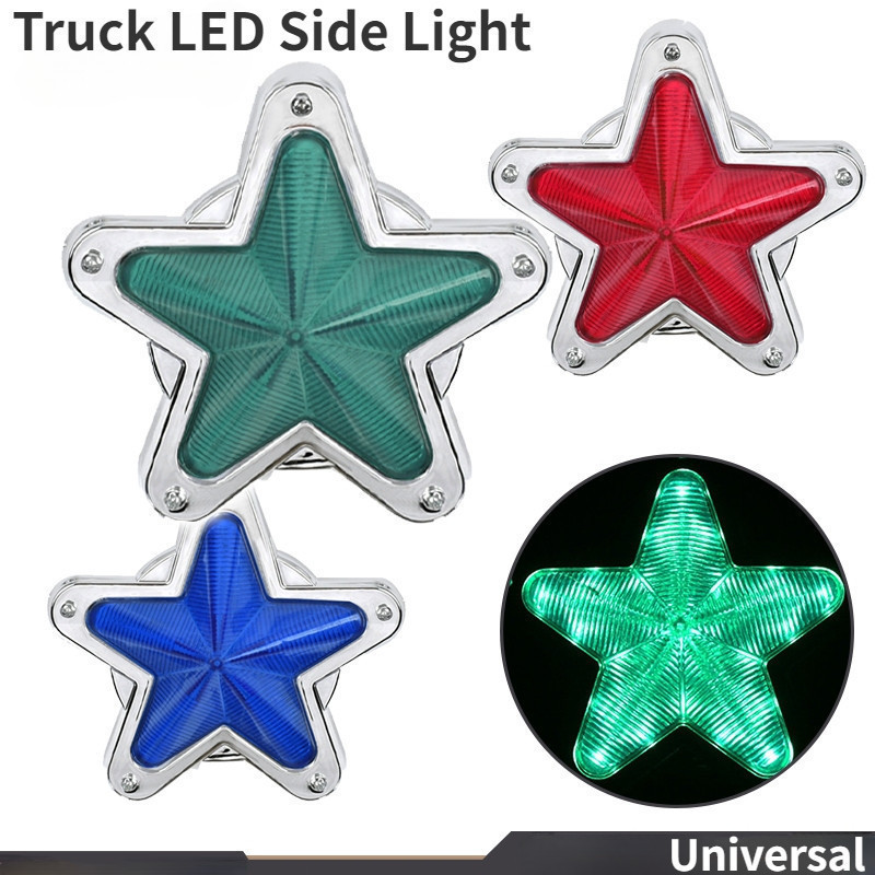 24V Five-Pointed Star Truck LED Side Light Universal Decorative Signal ...