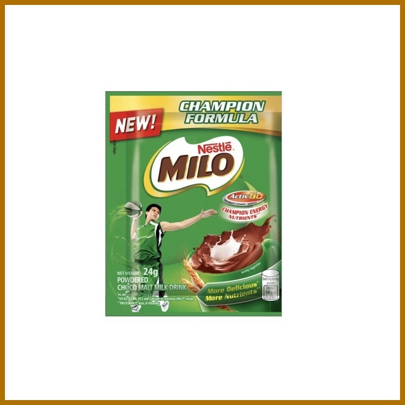 Milo Sachet Powdered Choco Malt Drink 24 Grams 12 pcs per tie | Shopee ...