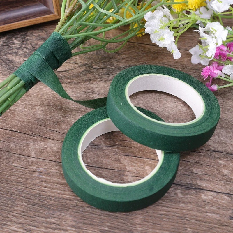 30 Yard 12mm Self-adhesive Bouquet Floral Stem Tape Artificial Flower ...