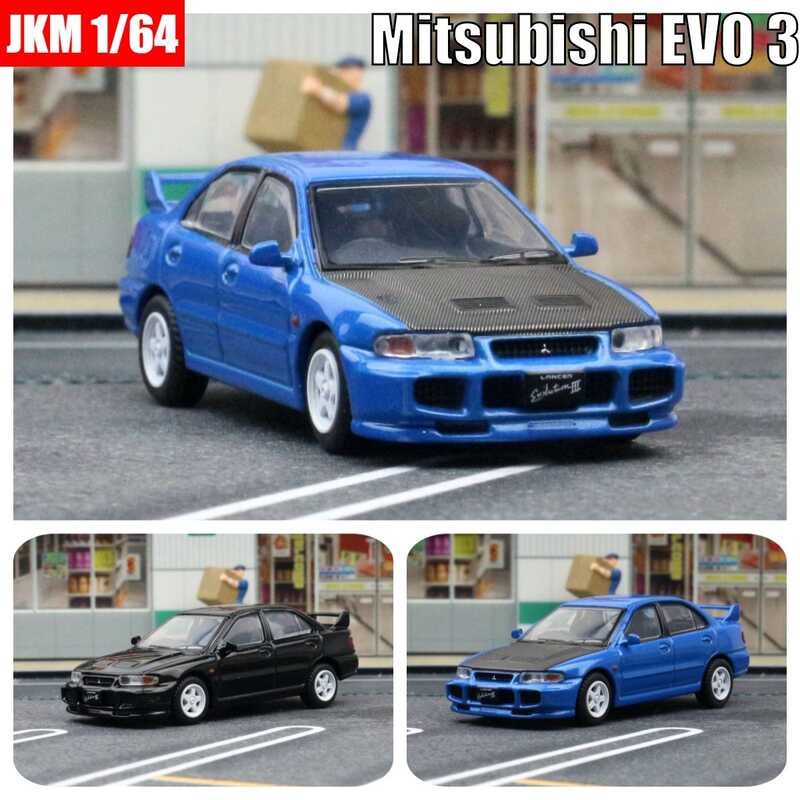 JKM 3 Alloy D7 1:64 Mitsubishi EVO Third-Generation Evo3 Sports Car Static Miniature Model ...