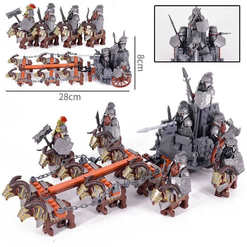 Middle Mini Ages Lord Rings Medieval Dwarf Wild Boar Goat Chariot Army ...