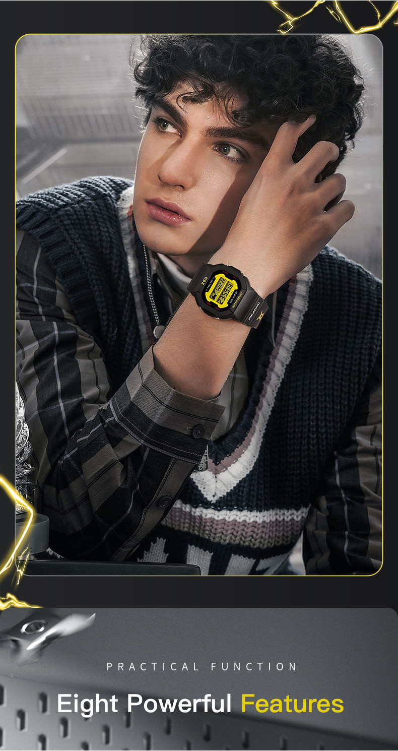 ZGO Pokémon Kids Watch For Students Sports Luminous Waterproof Digital ...