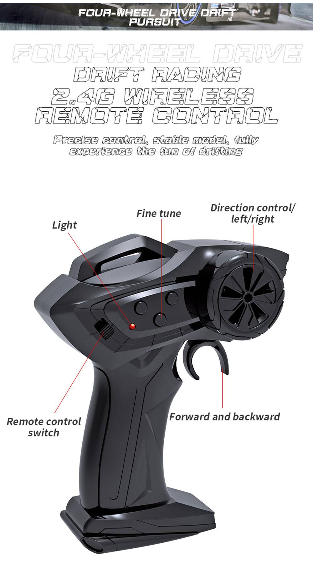 1:64 MINI RC Car 4WD Proportional Throttle Steering Remote Control ...