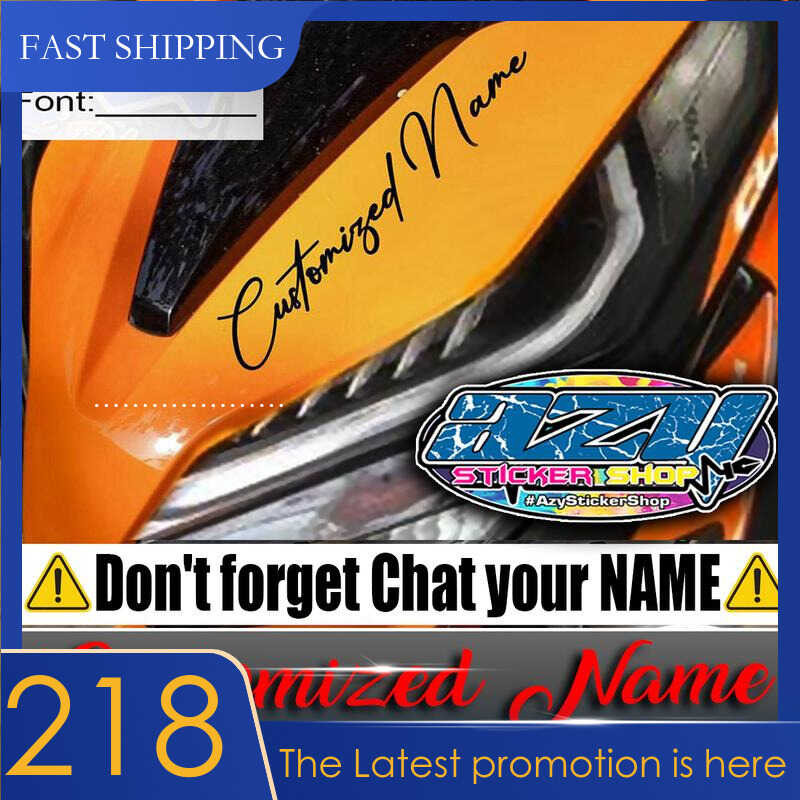 Personalized /Customize Name Stickers, For Car, Motorcycle, E-Bike, E ...