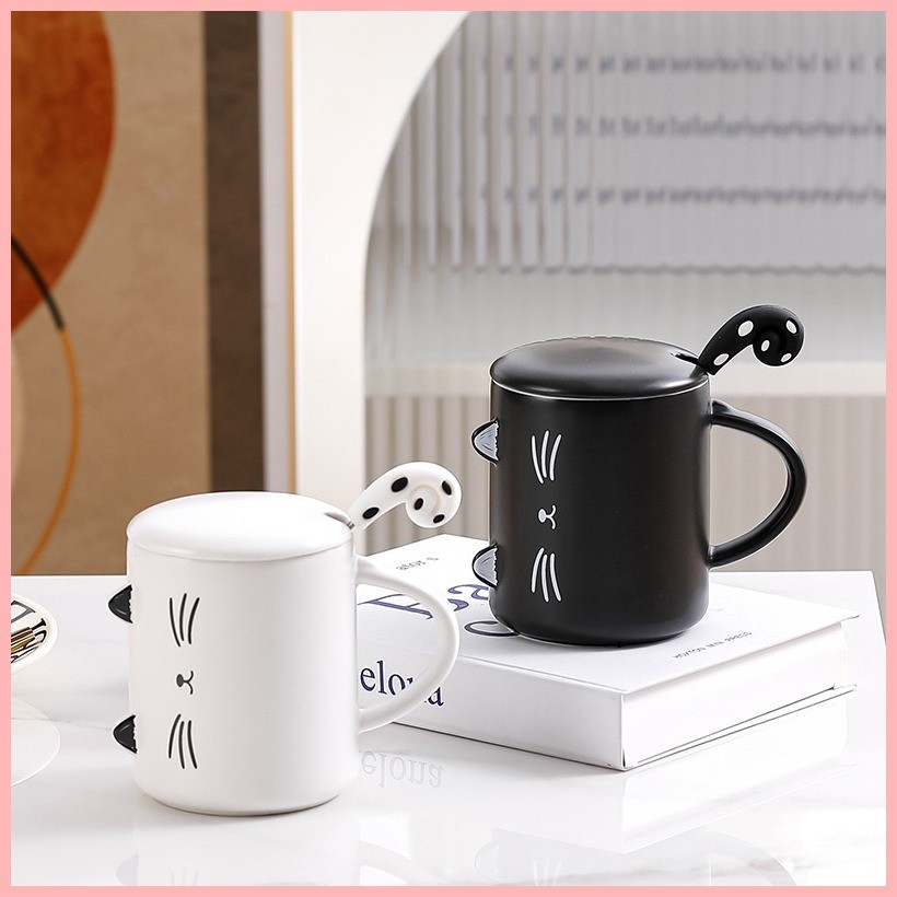 Basic Series Gold Cat Ears Elegant Ins Cute Kitty Ceramic Coffee Mug ...