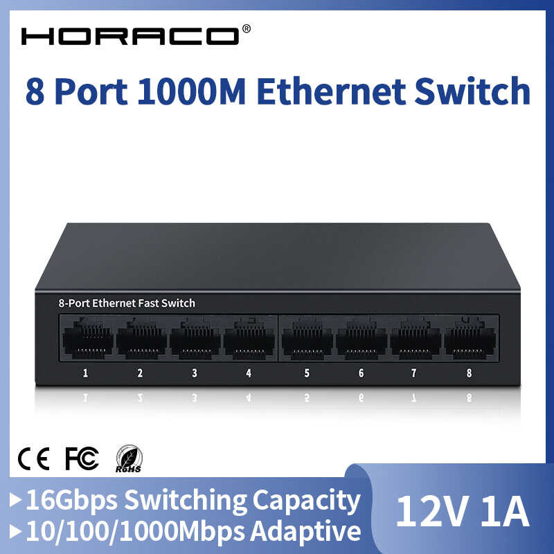 Tt HORACO 8 Port Gigabit Ethernet 1000Mbps Metal Network Fast Smart ...