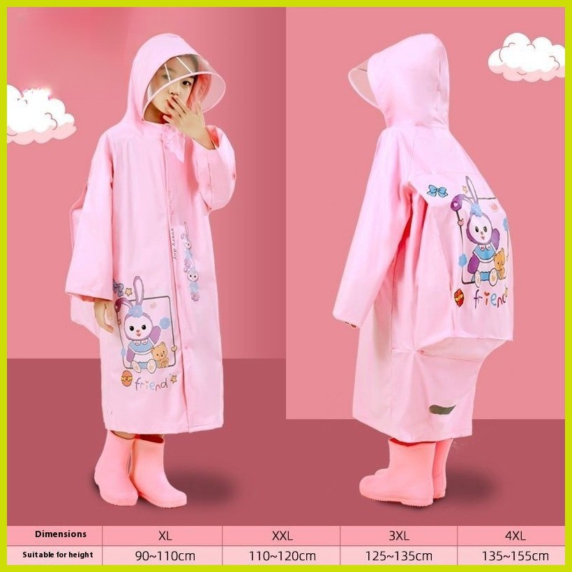Manila】Raincoat For Kids 3-10 Yrs With School Bag Seat Cartoon Kids ...