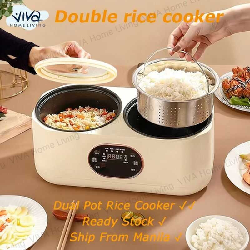 VIVA Double Rice Cooker Mini Electric Multi-Function Double Bile Rice ...