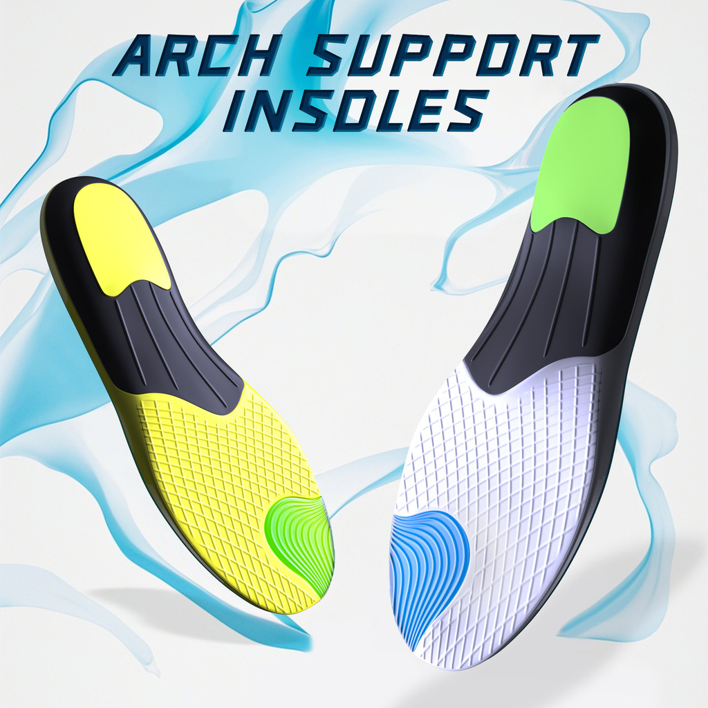 Arch Correction Support Sports Insoles, High Elastic Shock-absorbing ...