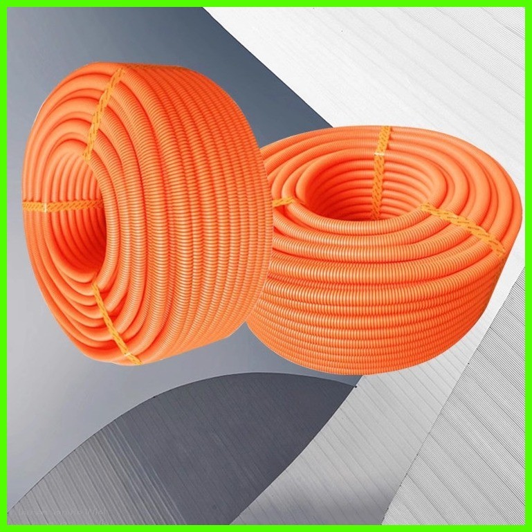 ∩ PVC Flexible Hose Orange 50/100m Per Roll Conduit Hose 1/2" 3/4" 1 ...