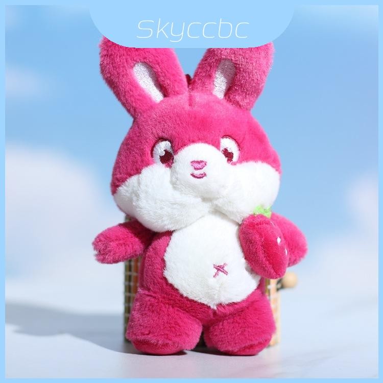 Lovely Strawberry Rabbit Plush Doll Soft Cuddly Bunny For Keychain Kids ...