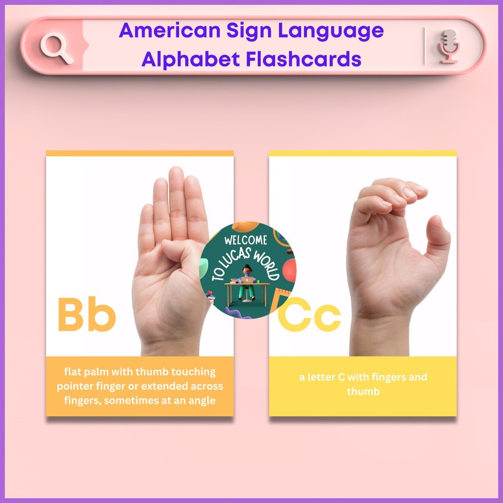 ☂ ASL ALPHABET AND NUMBERS SIGN LANGUAGE HANDSHAPE KNOWLEDGE FLASHCARDS ...