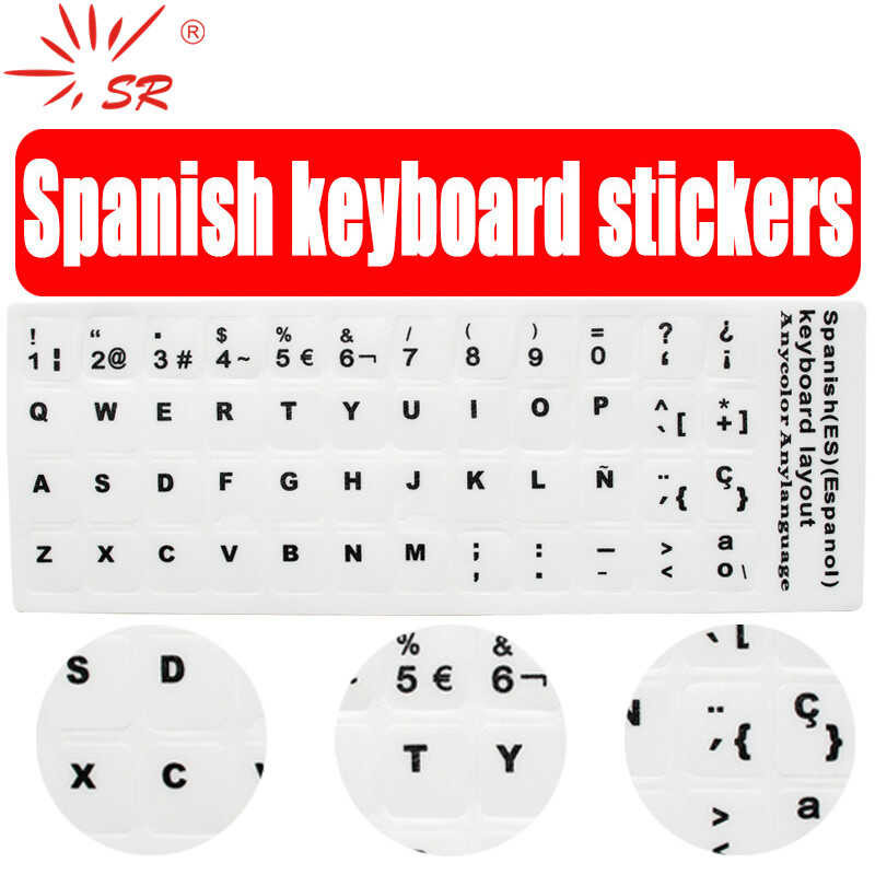 279 SR Standard Spanish Language 8 Types Keyboard Stickers Layout ...