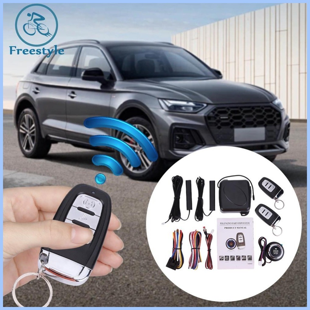 PKE Car Keyless Entry Engine Start Alarm System Push Button Remote ...