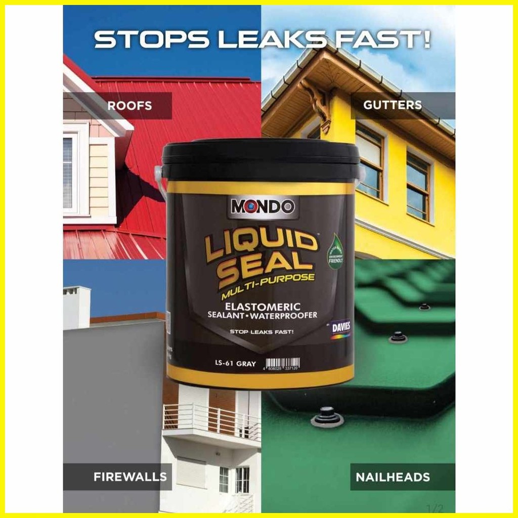 ⭐ MONDO Liquid Seal Elastomeric Sealant and Waterproofer - 1L (1.4kg/ 1 liter) | Shopee Philippines