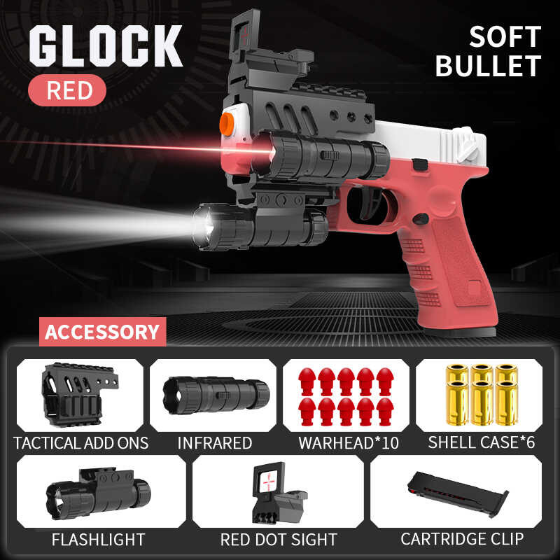 SK Soft Bullet Shell Ejecting Military Toy Weapon Manual M1911 Colt Foam Darts Blaster Boys ...