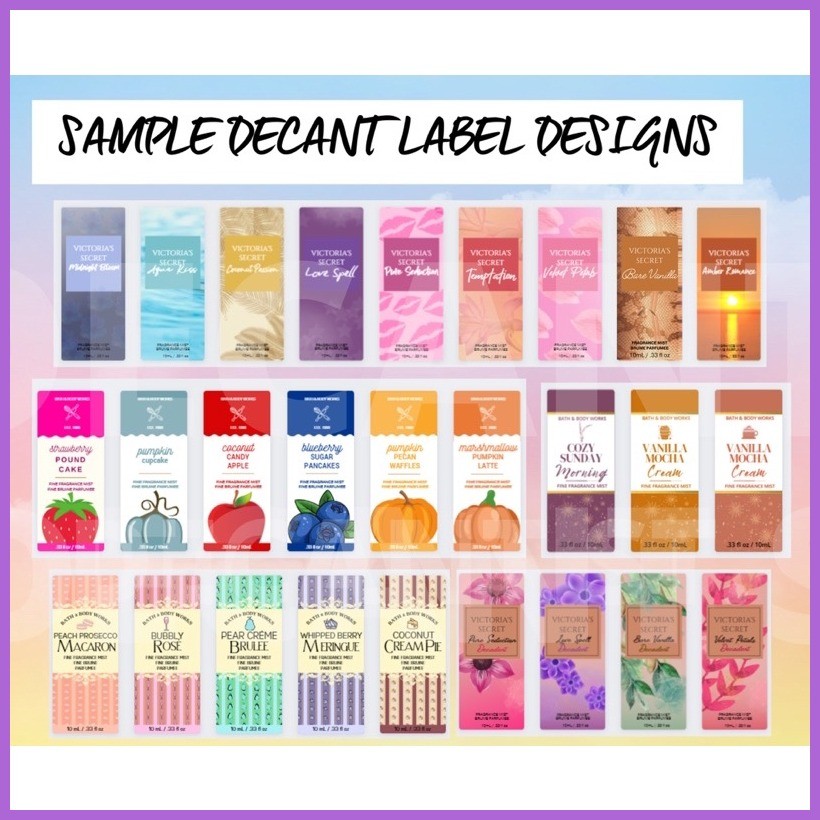 ♈ PDF FILE READY TO PRINT DECANT STICKER LABELS printable | Shopee ...
