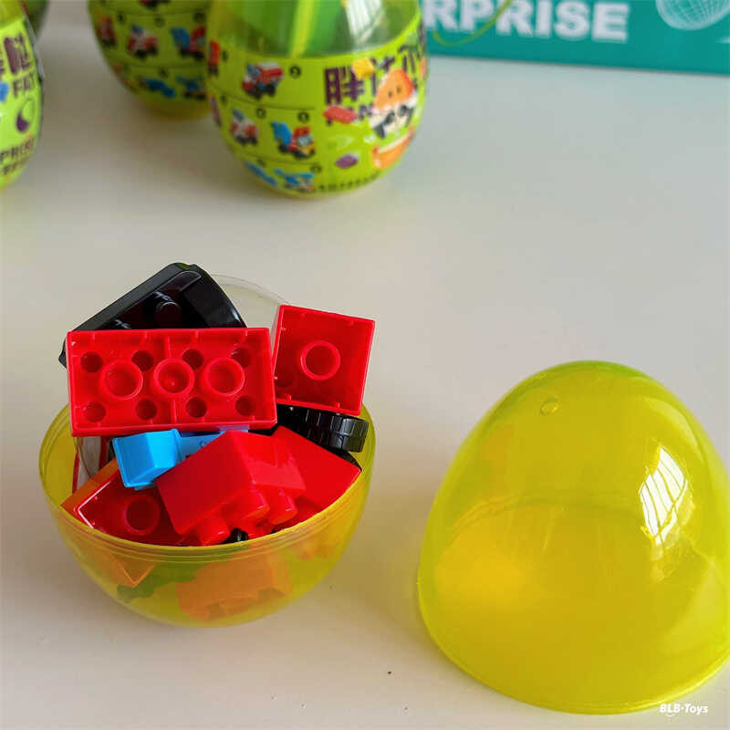 Children's Block Blind Box Twisted Egg Toy DIY Block Car Cartoon Cute ...