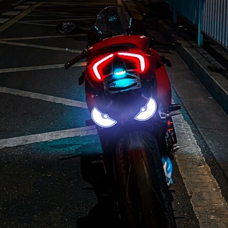 2Pcs Universal Motorcycle LED Devil'Eyes Lights - Night Safety License ...