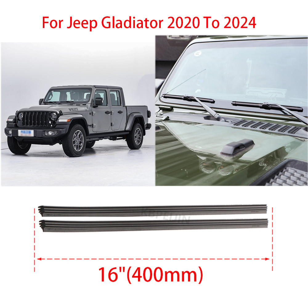 2 X Car Wiper Refill Rubber Strip 16" For Jeep Gladiator 2020 2021 2022 ...