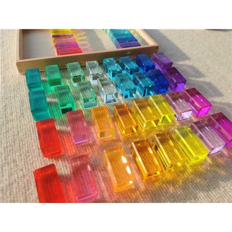 New 3 Ec Design Montessori Toys See Through Rainbow Lucite Stacking ...
